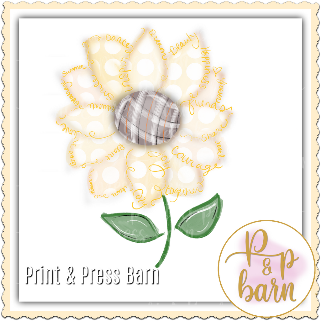 Sunflower Word Art – Print & Press Barn