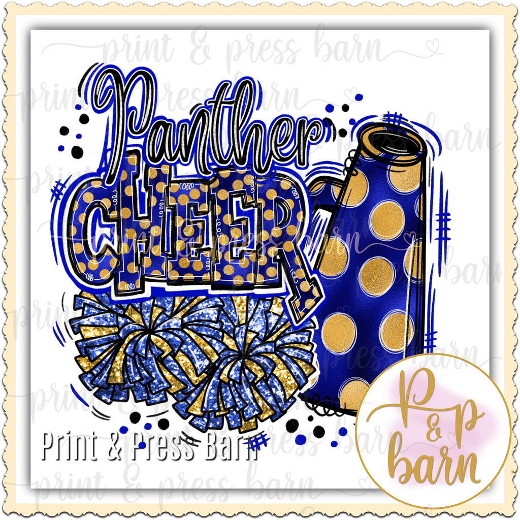 Panther Cheer Collage- Blue and gold – Print & Press Barn