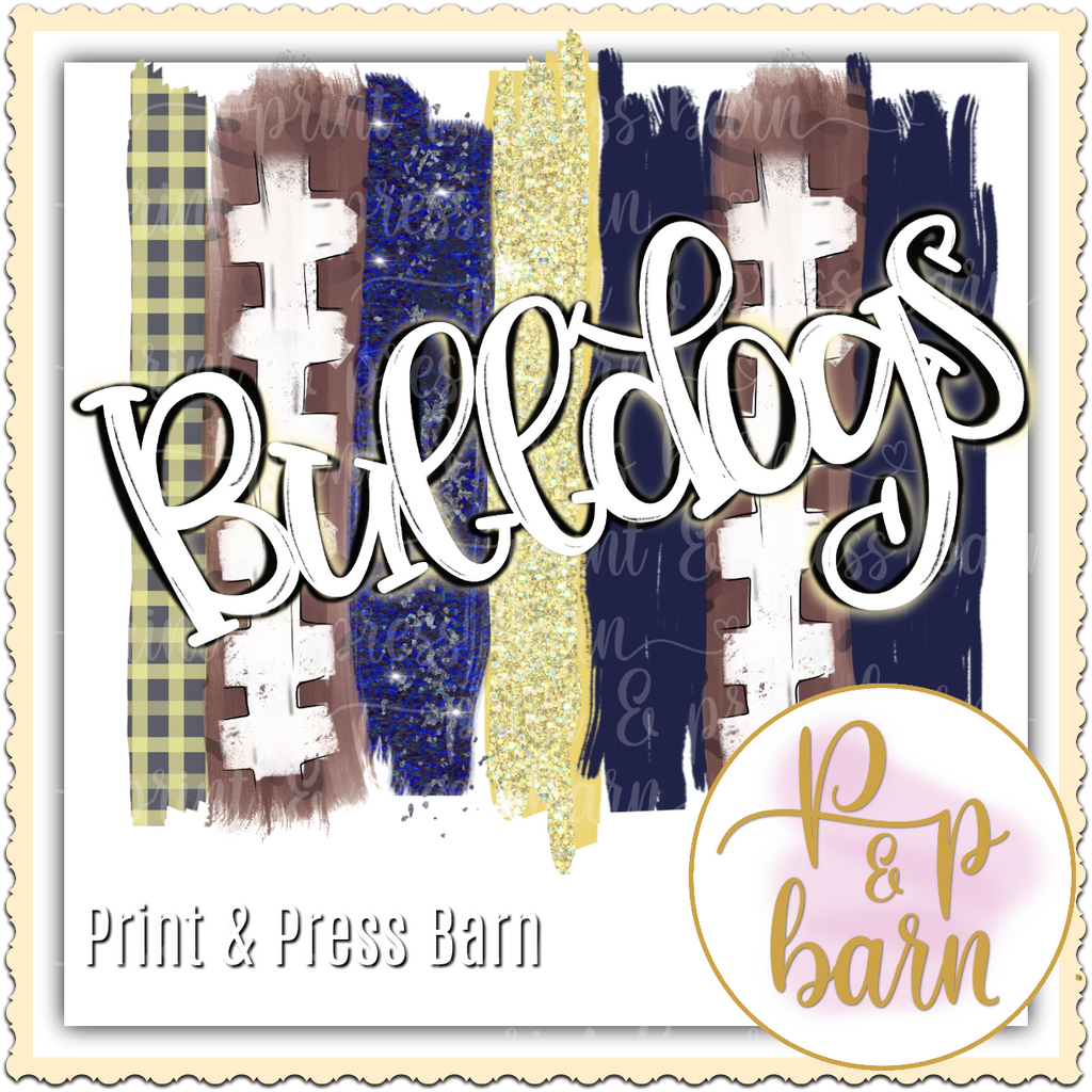 Bulldog Football Brushstroke – Print & Press Barn