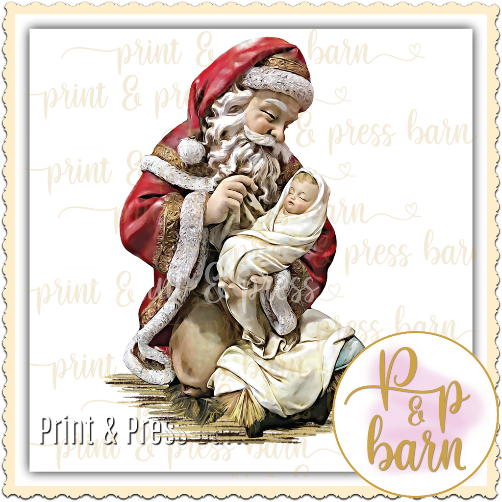 Santa holding Jesus – Print & Press Barn