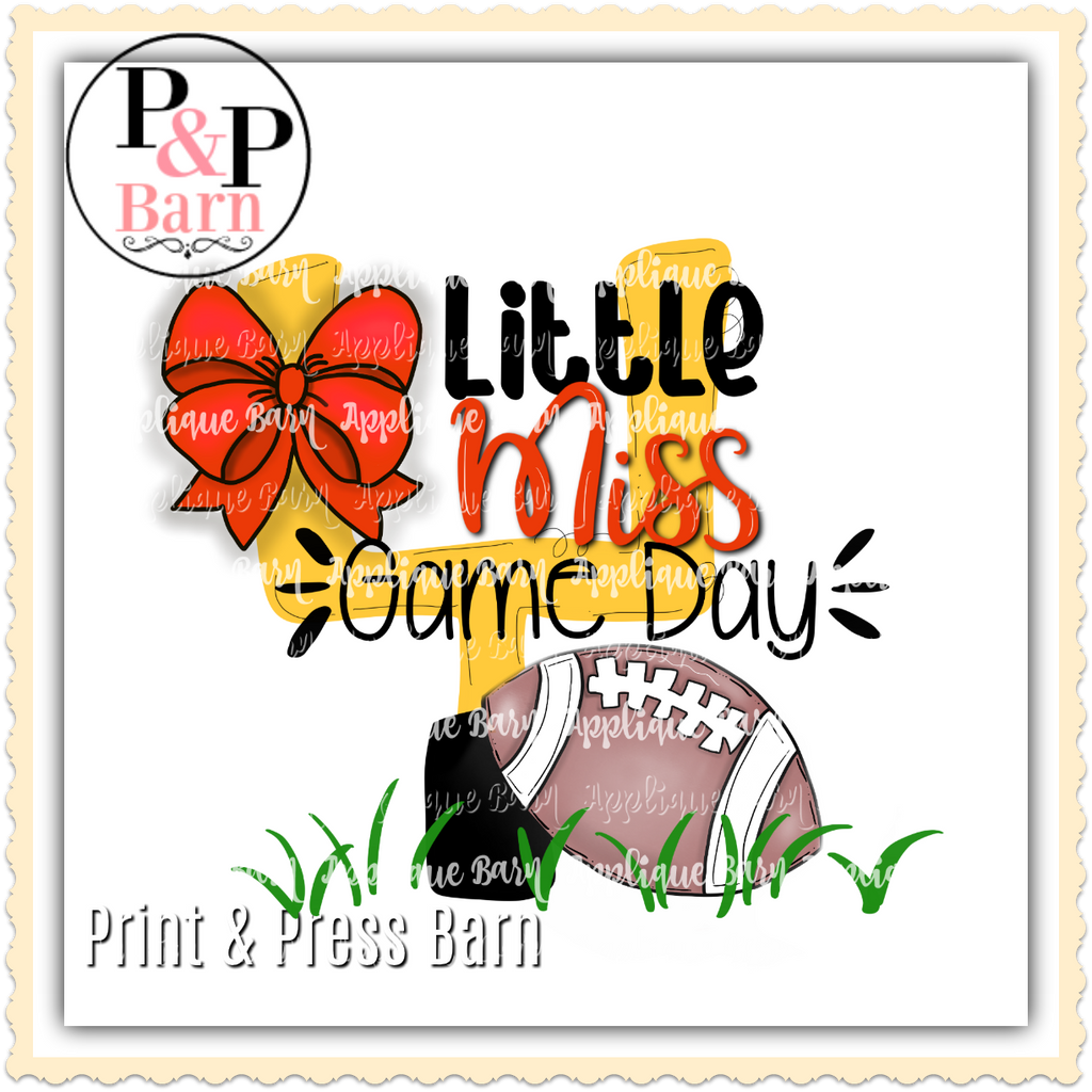 Little Miss Game Day- Orange and Black – Print & Press Barn