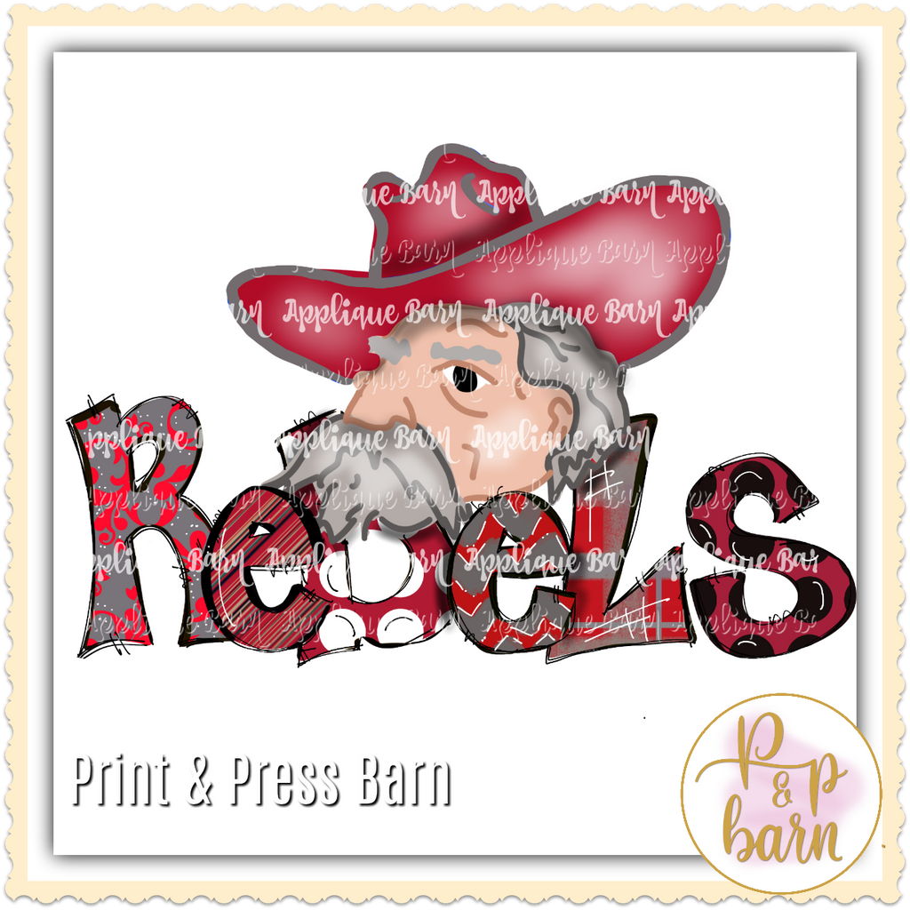 Rebels Mascot- Grey – Print & Press Barn
