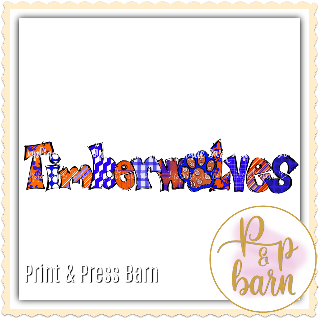 Timberwolves with Paw – Print & Press Barn